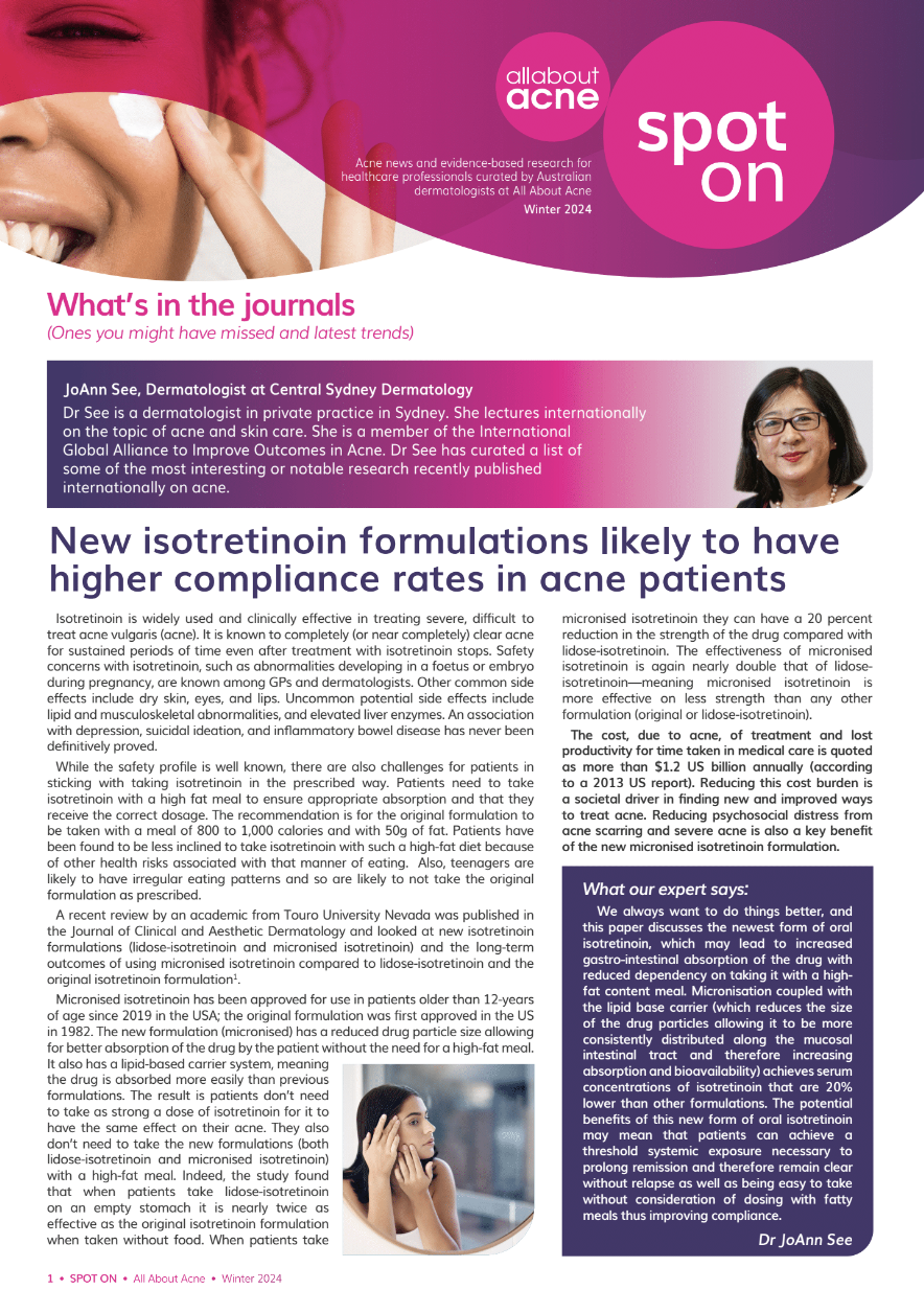 Latest Research - Spot On - All About Acne